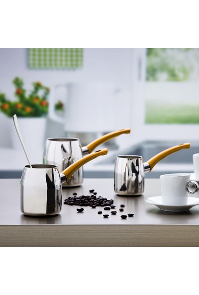 Hisar Lizbon Çelik Cezve Takımı Gold 4 Parça Hisar Lizbon Çelik Cezve Takımı Gold 4 Parça