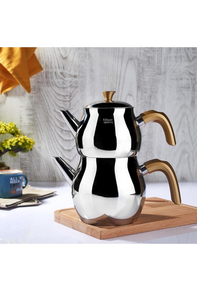 Hisar Optima Sarıyer Çelik Çaydanlık Takımı Gold Hisar Optima Sarıyer Çelik Çaydanlık Takımı Gold