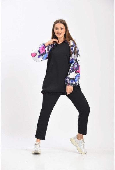 FTZ Women Bayan Saten Garni Takım Siyah