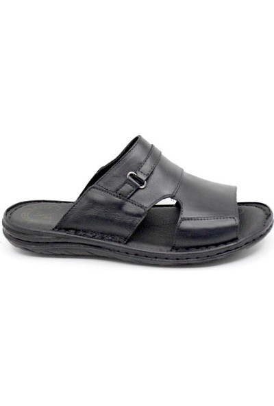 Zerhan Erkek Siyah Deri Yumuşak Taban Terlik Zerhan Erkek Siyah Deri Yumuşak Taban Terlik