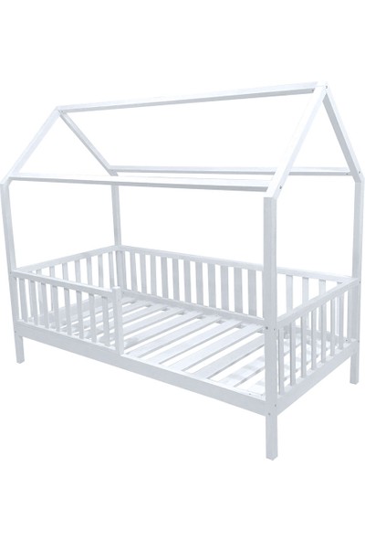 Naturkidz Montessorı Ev Yatak 90 x 190 Beyaz