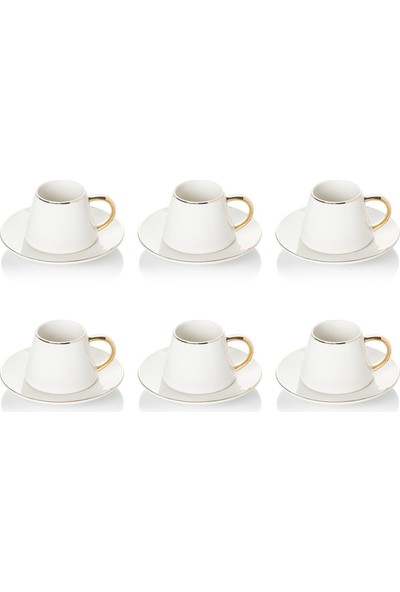Laviyosa New Bone Parlak Beyaz 6 Lı Kahve Fincanı Laviyosa New Bone Parlak Beyaz 6 Lı Kahve Fincanı
