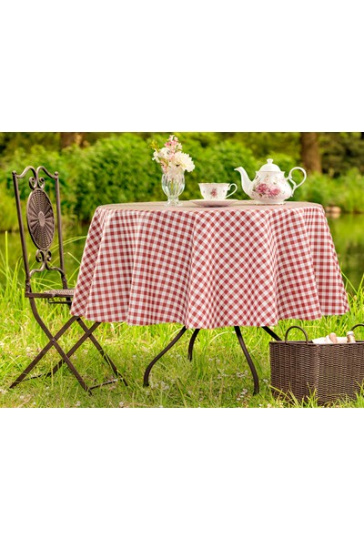 Elie Pvc Masa Örtüsü - Kırmızı - 140 cm