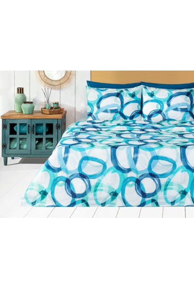 Elenor Tek Kişilik Baskılı Pike Takımı - Turkuaz