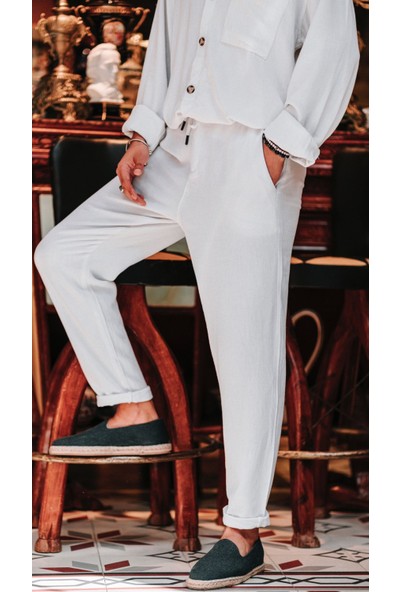 Mfu Collection Erkek Oversize Bol Kesim Rahat Keten Pantolon Mfu Collection Erkek Oversize Bol Kesim Rahat Keten Pantolon