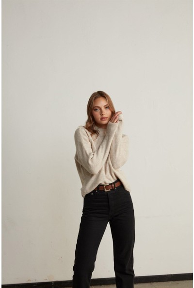 Vatkalı Gold Kare Tokalı Deri Kemer Kahverengi