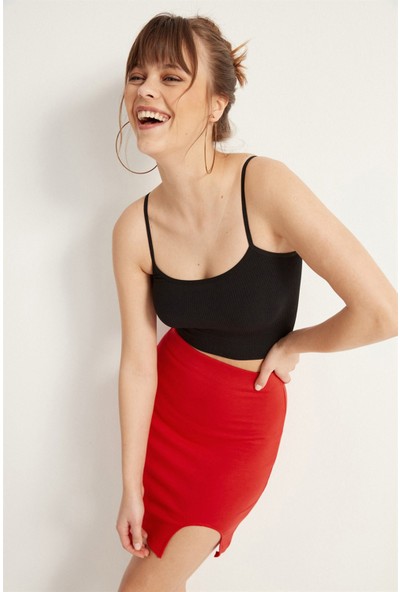 Vatkalı Ince Askılı Dikişsiz Bralet Siyah