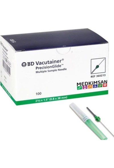Bd 360213 Vacutainer Kan Alma Iğnesi 21G Yeşil 100 Adet Bd 360213 Vacutainer Kan Alma Iğnesi 21G Yeşil 100 Adet