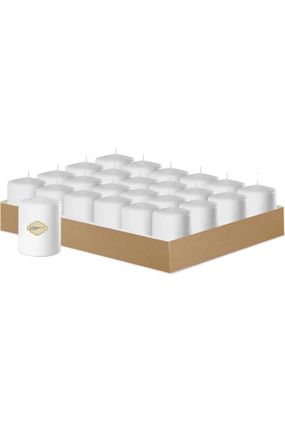 MumvemuM Beyaz Bar Mum Yükseklik 6 cm 24'lü