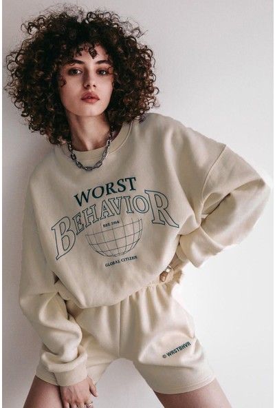 Madmext Bej Kadın Şort Takımı MG1170