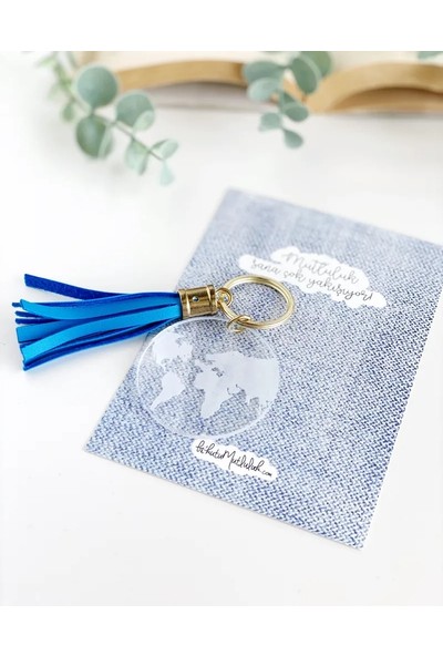 Bikutumutluluk Dünya Şeffaf Anahtarlık