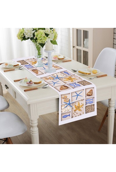 Sakallı Home Deniz Temalı 3D Digital Baskılı Runner Sakallı Home Deniz Temalı 3D Digital Baskılı Runner