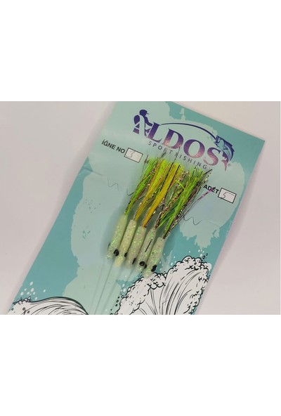 Aldos Silikonlu Çapari, Çinekop, Palamut Çaparisi, Şeffaf Yeşil Tüylü