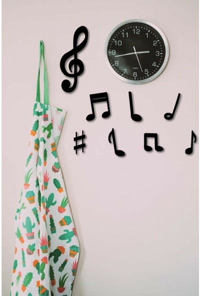 Dekorist Sol Anahtarı ve Notalar Duvar Süsü Dekorist Sol Anahtarı ve Notalar Duvar Süsü