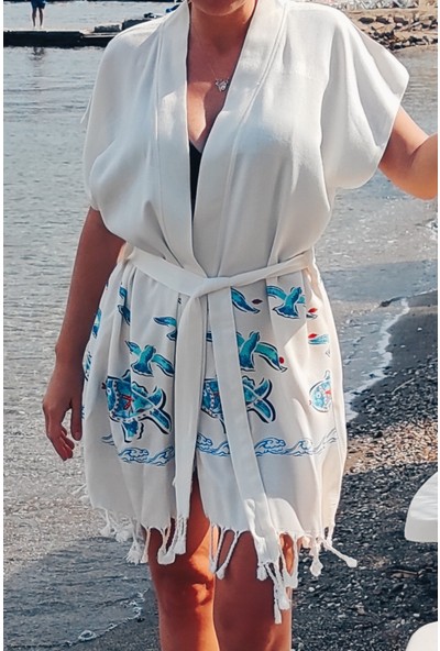 Kadın Plaj Elbisesi Kimono