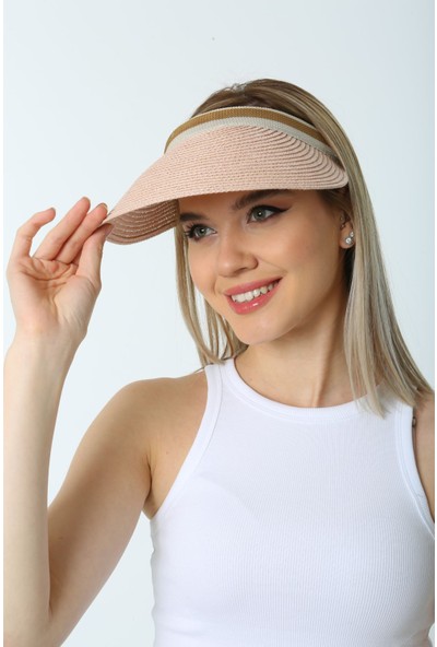 Luminos Butik Kadın Hasır Vizör Ekru Şapka SPK1000