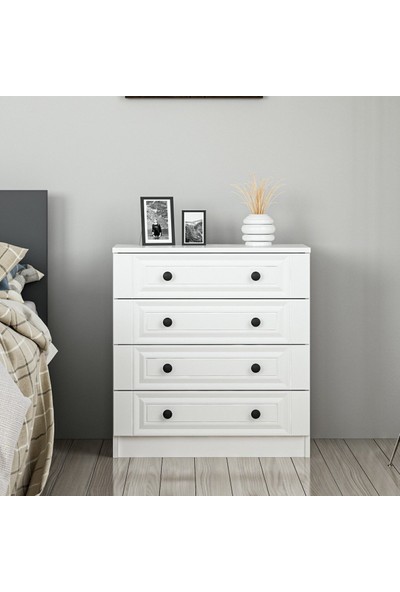 Kale Şifonyer 4ç - Beyaz Mebran Kale Şifonyer 4ç - Beyaz Mebran