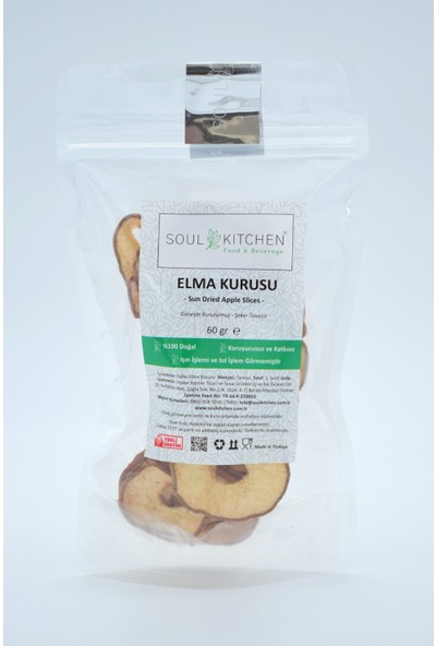 Soul Kitchen Elma Kurusu 60 gr Şeker İlavesiz Güneşte Kurutma Soul Kitchen Elma Kurusu 60 gr Şeker İlavesiz Güneşte Kurutma