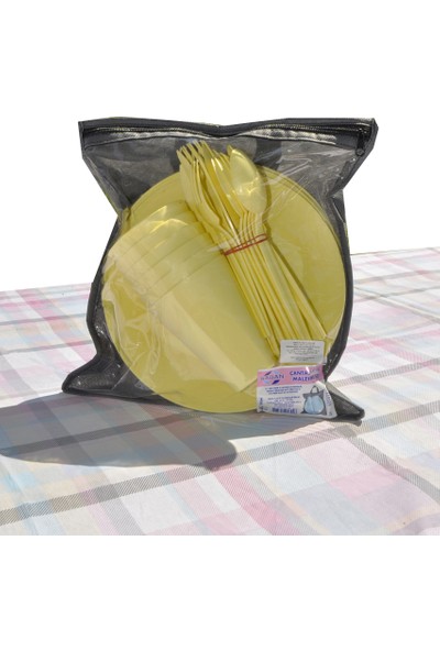 Çantalı Piknik Seti Sarı 30 Parça Çantalı Piknik Seti Sarı 30 Parça