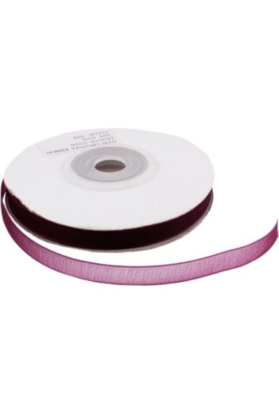 Piyop Organze Kurdele 6 mm - 22 Metre Bordo