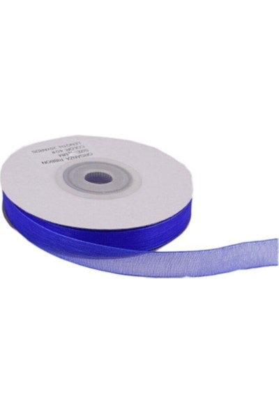 Piyop Organze Kurdele 10 mm - 22 Metre Saks Mavi