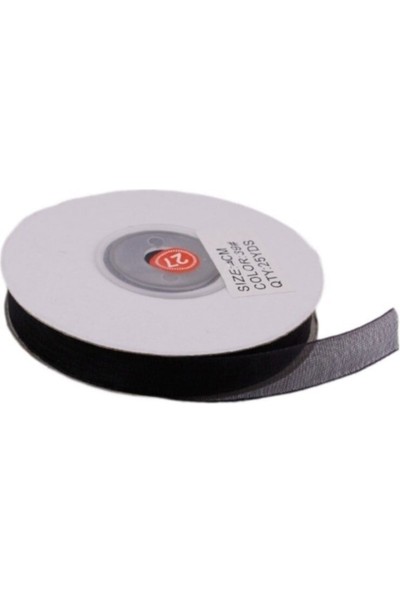 Piyop Organze Kurdele 10 mm - 22 Metre Siyah