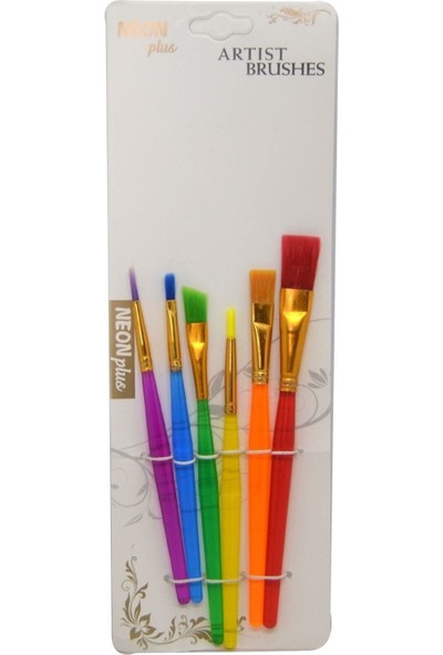Neon Plus Suluboya Akrilik Boya Guaj Boya Fırça Seti 6 Lı Set Neon Plus Suluboya Akrilik Boya Guaj Boya Fırça Seti 6 Lı Set