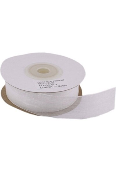 Piyop Organze Kurdele 40 mm - 22 Metre Beyaz