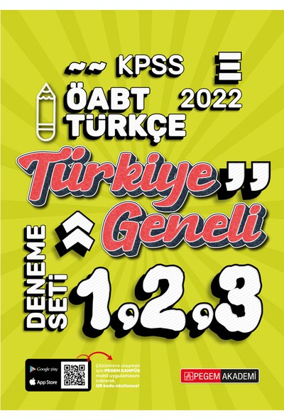 Pegem Akademi Yayıncılık 2022 KPSS ÖABT Türkçe 1-2-3 (3'lü Deneme Pegem Akademi Yayıncılık 2022 KPSS ÖABT Türkçe 1-2-3 (3'lü Deneme