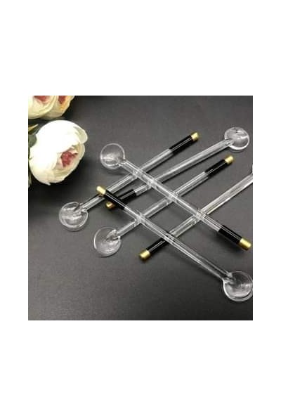 Righton 6'lı Siyah Simli Cam Çay Kaşığı