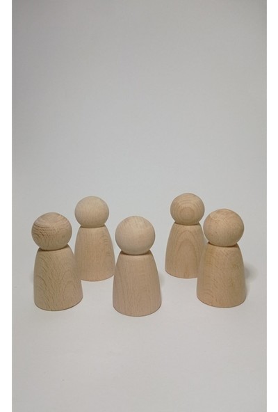 Ahşapcım Koleksiyon Doğal Ahşap Peg Bebek 5 Adet Ahşapcım Koleksiyon Doğal Ahşap Peg Bebek 5 Adet