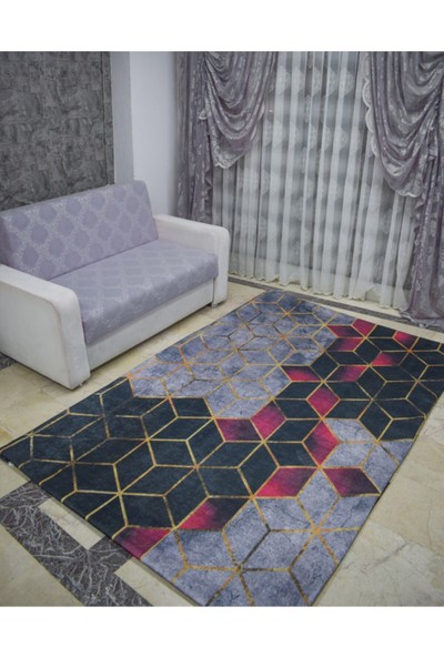 Modern Zümrüt Ev Tekstil - Lastikli Süngerli Kadife Halı Örtüsü