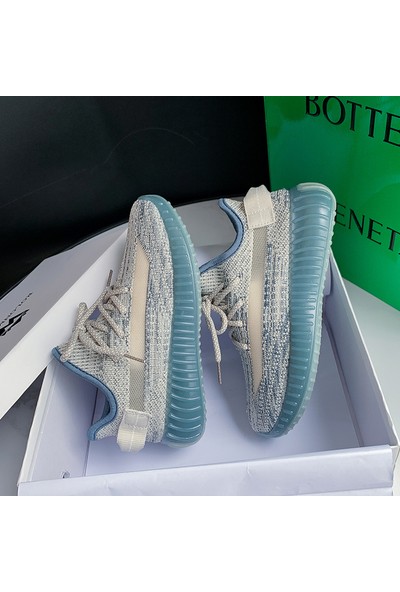 QF Camel Yeezy BD16Y350 Bej Mavi Kadın Yürüyüş Koşu Ayakkabıları Hindistan Cevizi Ayakkabıları Kaymaz (Yurt Dışından)