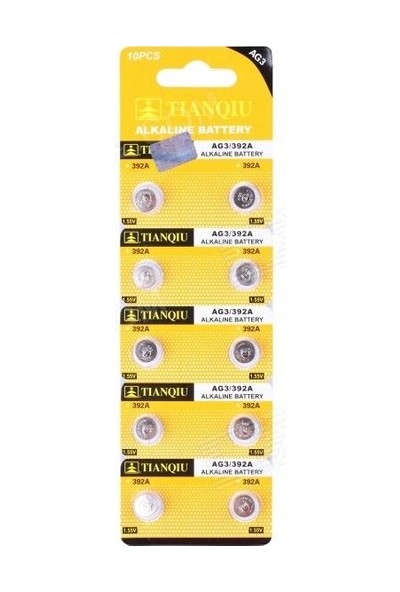Tianqiu Ag3 LR41/392 Alkalin 10'lu Düğme Pil Tianqiu Ag3 LR41/392 Alkalin 10'lu Düğme Pil
