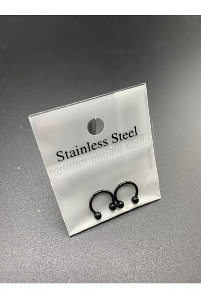 Bujiteri Dükkanı Siyah Renk Ikili Küçük Boy Ayarlı Piercing