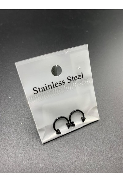 Bujiteri Dükkanı Siyah Renk Ikili Küçük Boy Uçları Ok Piercing