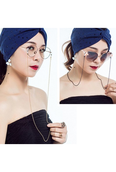 Sanmusen Altın Boncuklar Güneş Gözlüğü Zincir Gözlük Ipi Askı Aksesuarlar(Yurt Dışından)