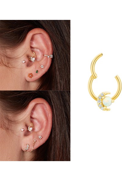 Sanmusen Hilal Pırlanta Küpe Piercing Takı(Yurt Dışından) Sanmusen Hilal Pırlanta Küpe Piercing Takı(Yurt Dışından)