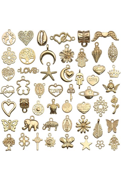 Sanmusen Alaşımlı Takı Tasarım Aksesuarları 50 Adet/paket(Yurt Dışından)