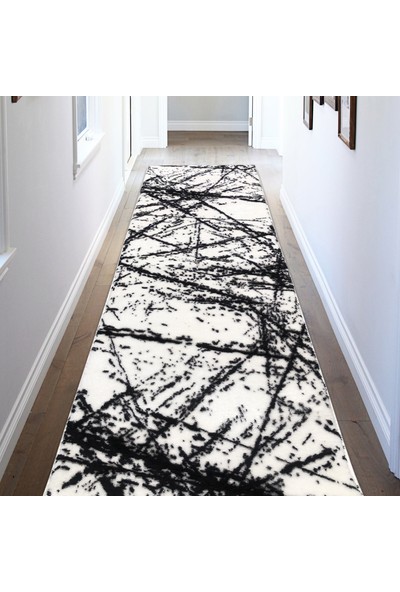 Safari Post Peluş Siyah Beyaz Desenli Yıkanabilir 150X400 cm Kaymaz Taban Kesme Yolluk Halı Safari Post Peluş Siyah Beyaz Desenli Yıkanabilir 150X400 cm Kaymaz Taban Kesme Yolluk Halı