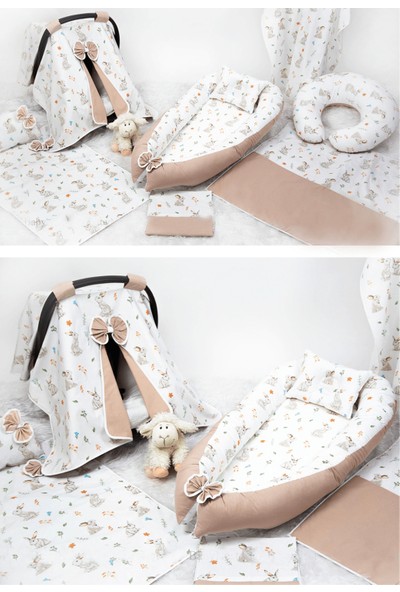 Babynest Full Set 9 Parça Ihtiyaç Ürünleri Tavşan Bej Babynest Full Set 9 Parça Ihtiyaç Ürünleri Tavşan Bej