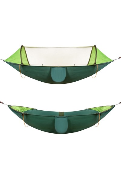 Zsykd Döşeme Karşıtı Otomatik Hızlı Açılış Net Net Hammock Açık Kamp Çift Mosquito Karşıtı Hamak, Boyut: 290X140 cm Yeşil (Yurt Dışından)