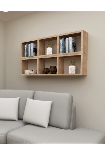 Kitaplık Yan Duvar Rafı Ikili Takım