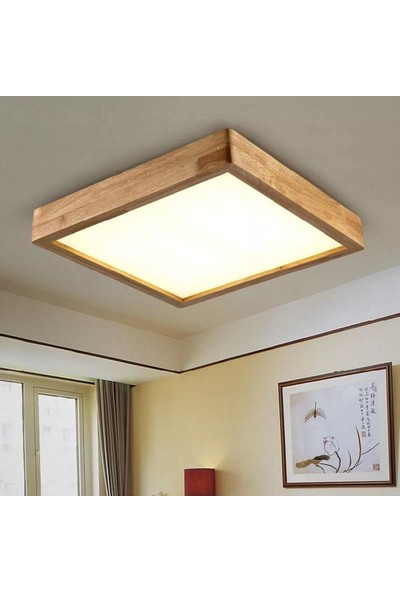 Sinem Avize Masif Ağaç 60X60 Günışığı Ledli Plafonyer Avize Sinem Avize Masif Ağaç 60X60 Günışığı Ledli Plafonyer Avize