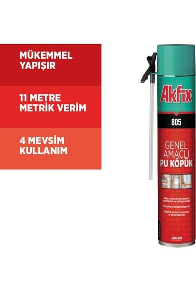 Akfix 805 Genel Amaçlı Poliüretan Köpük 750 ml / 850 gr