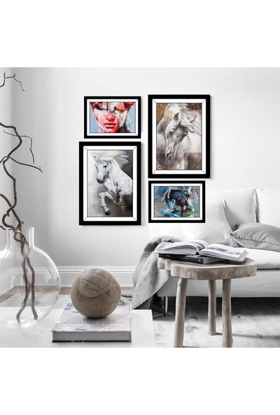 Hatırasepeti Modern At Temalı Sanatsal Mdf Tablo Seti Hatırasepeti Modern At Temalı Sanatsal Mdf Tablo Seti