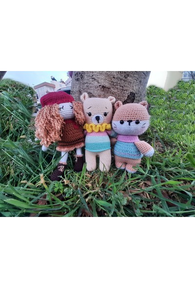 Amigurumi El Örgüsü Oyuncak Sevimli Dostlar Üçlü Amigurumi El Örgüsü Oyuncak Sevimli Dostlar Üçlü