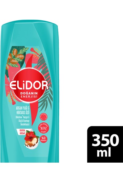 Elidor Doğanın Enerjisi Saç Bakım Kremi Argan Yağı ve Hibiskus Özü 350 ml