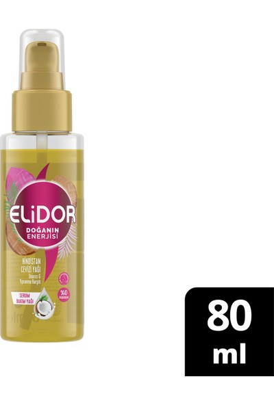 Elidor Doğanın Enerjisi Serum Saç Bakım Yağı Hindistan Cevizi Yağı 80 ml
