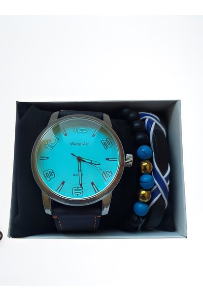 Watch Art Lacivert Kordonlu Erkek Quartz Kol Saati Kombini